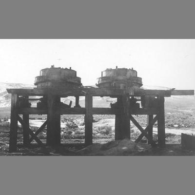 Cyanide Tanks Atop a Stout Wooden Frame