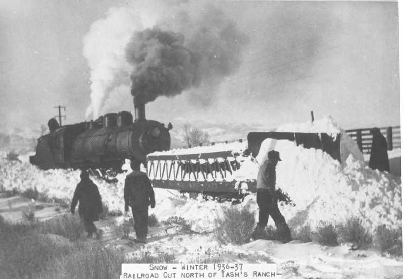 Snowplow Pushed by Steam Locomotive (Winter 1936-1937)
