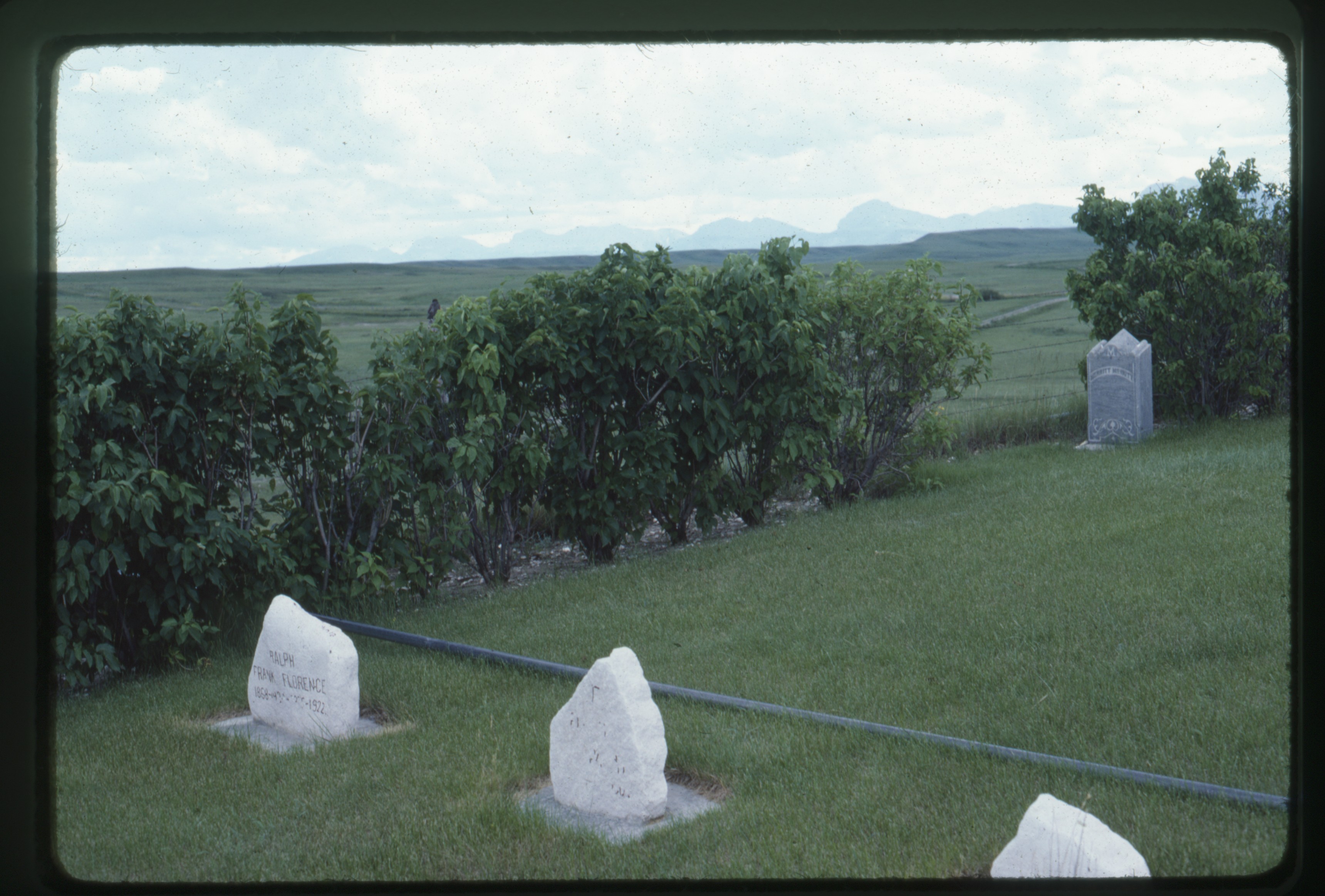 White tombstones in Dupuyer, Montana