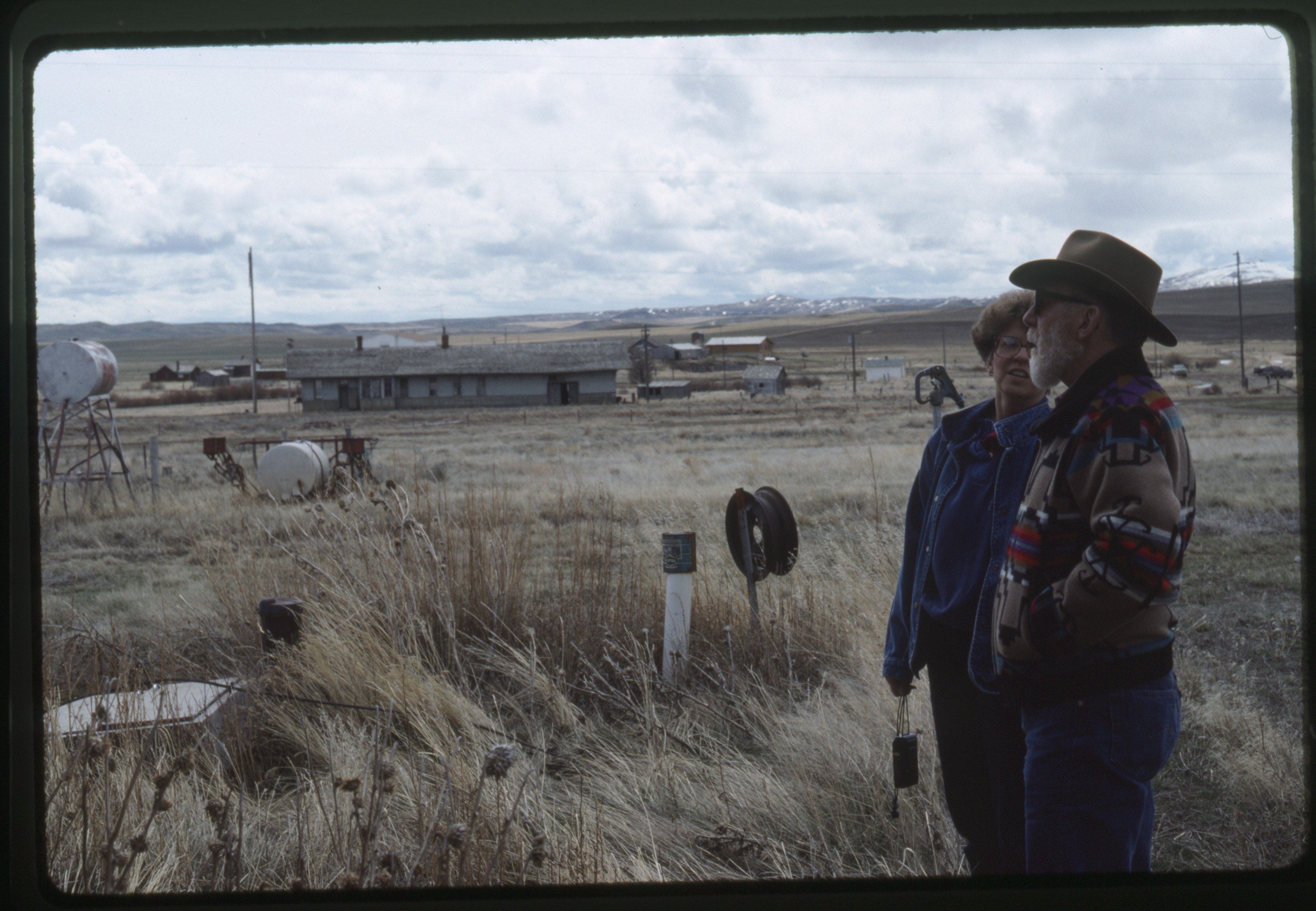 Ivan Doig and Marcella Sherfy at Bessie Ringer's house in Ringling, Montana