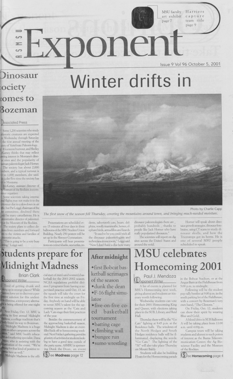 ASMSU Exponent, October 5, 2001