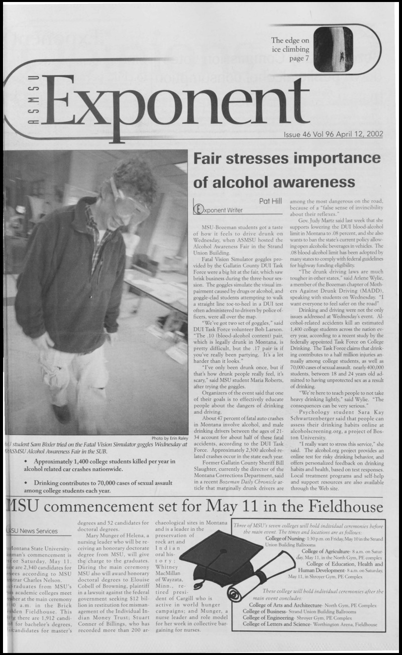 ASMSU Exponent, April 12, 2002