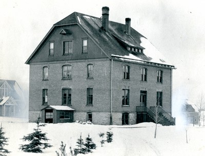Taylor Hall in the snow, 1937
