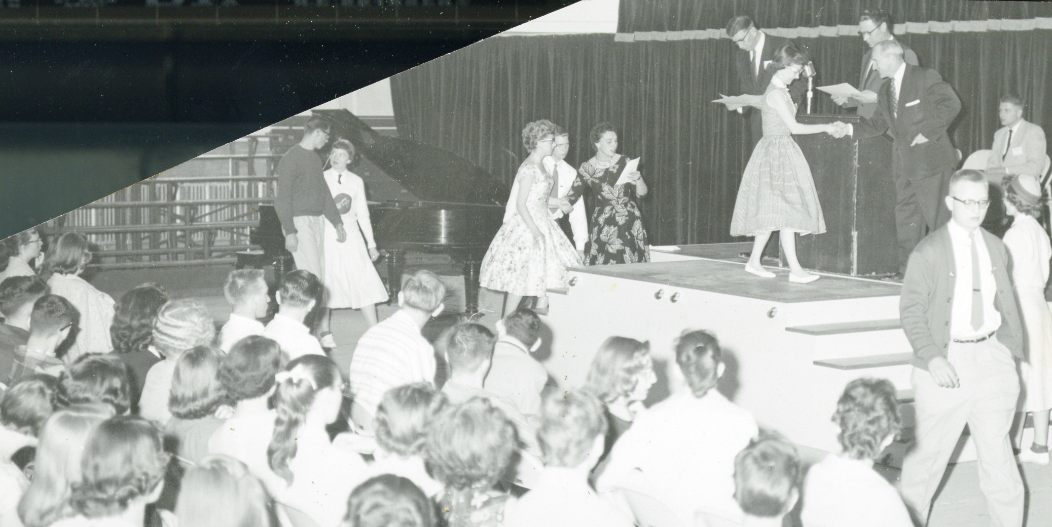 Students receiving awards during High School Week