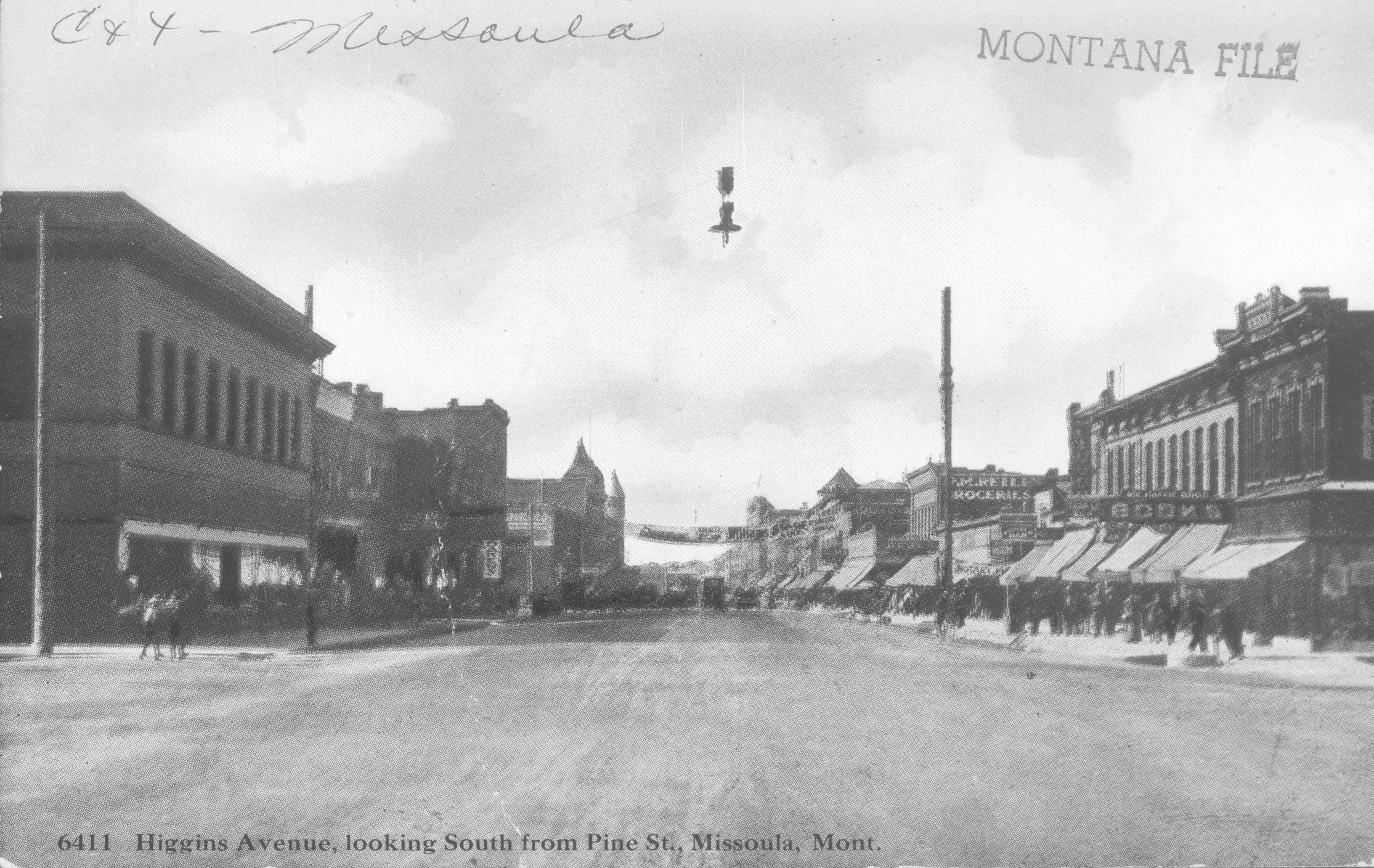 Higgins Avenue, looking South from Pine St., Missoula, Mont.