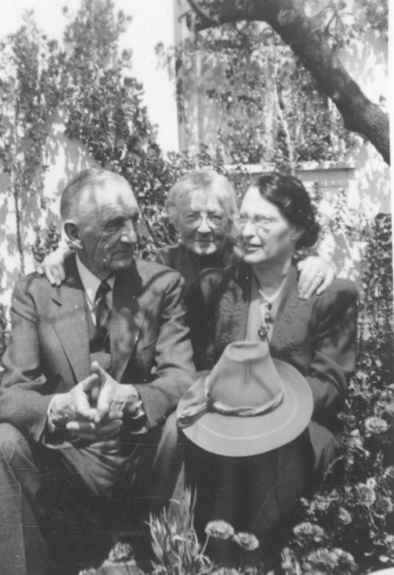 James Willard Schultz and Friends: in a Garden, 1939