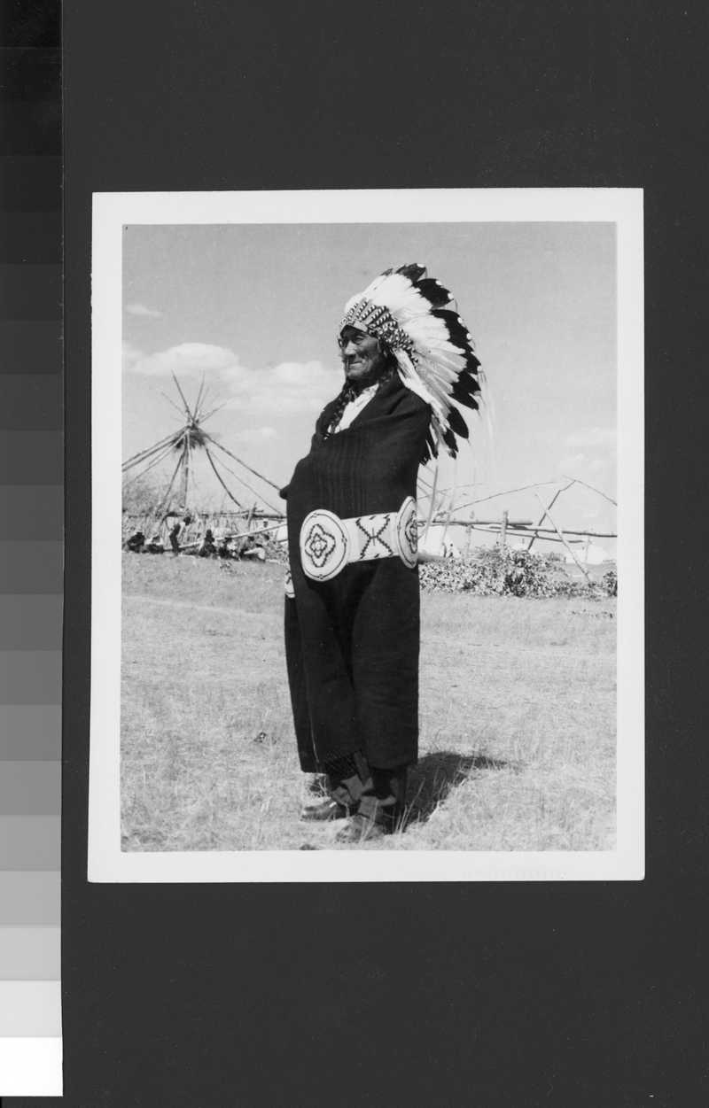 Black and white photo of Charlie Reevis Pikuni, 1927