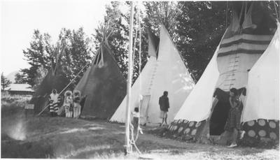 Glacier National Park and Several Blackfeet Indian Tipis